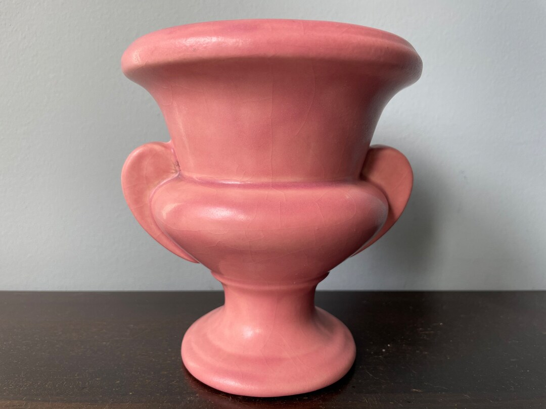 Vintage Haeger Pottery Vase Urn Planter Matte Pink Handles 1930s - Etsy