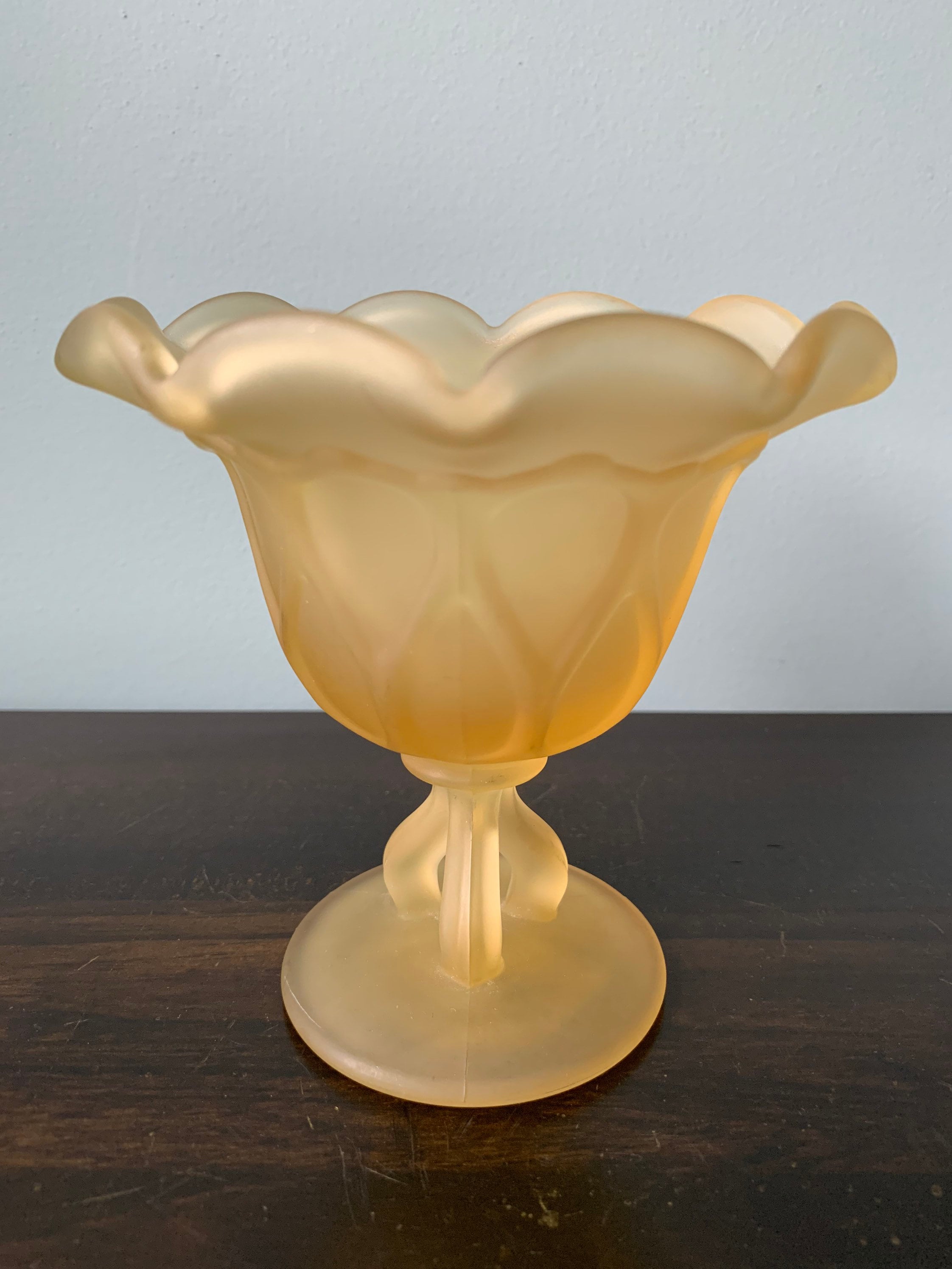 Vintage Doric by Westmoreland Glass Satin Yellow Frosted | Etsy