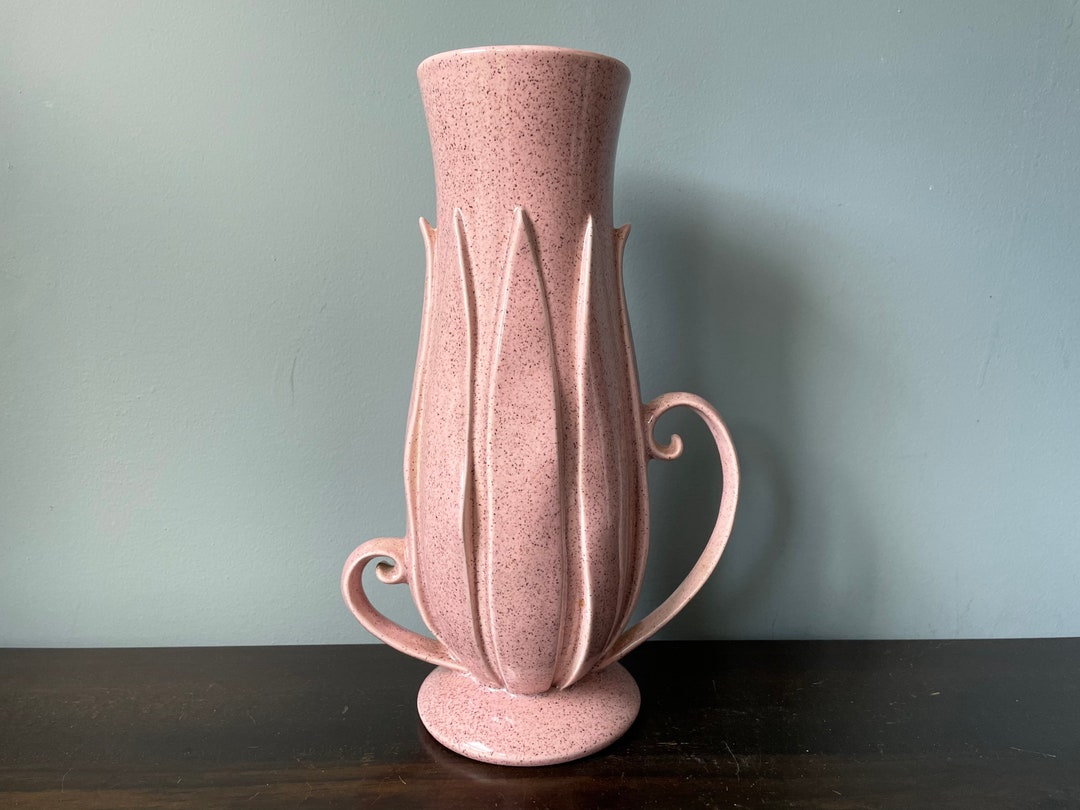 Vintage Red Wing Pottery Vase 1377 Mid Century MCM Pink Speckled ...