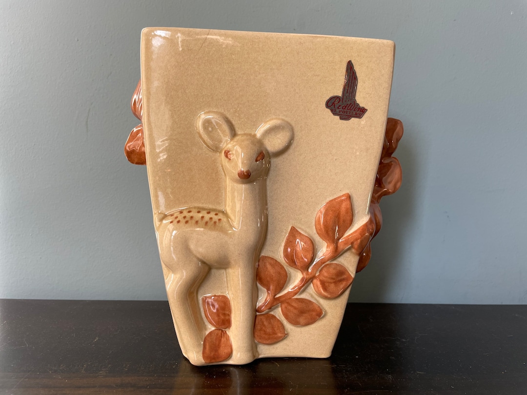 Vintage Red Wing Pottery Vase 1120 Deer Vase Ceramic Vase - Etsy