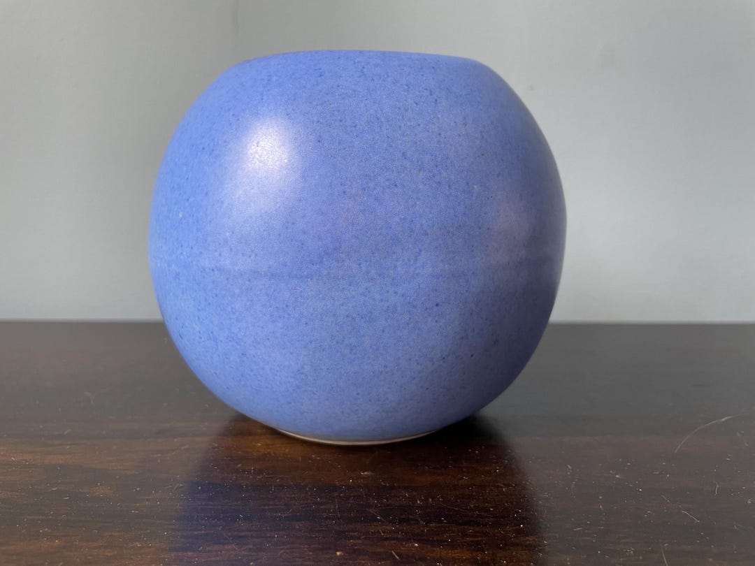 Vintage Pottery Spherical Vase Orb Globe Sphere Ball Round Planter ...