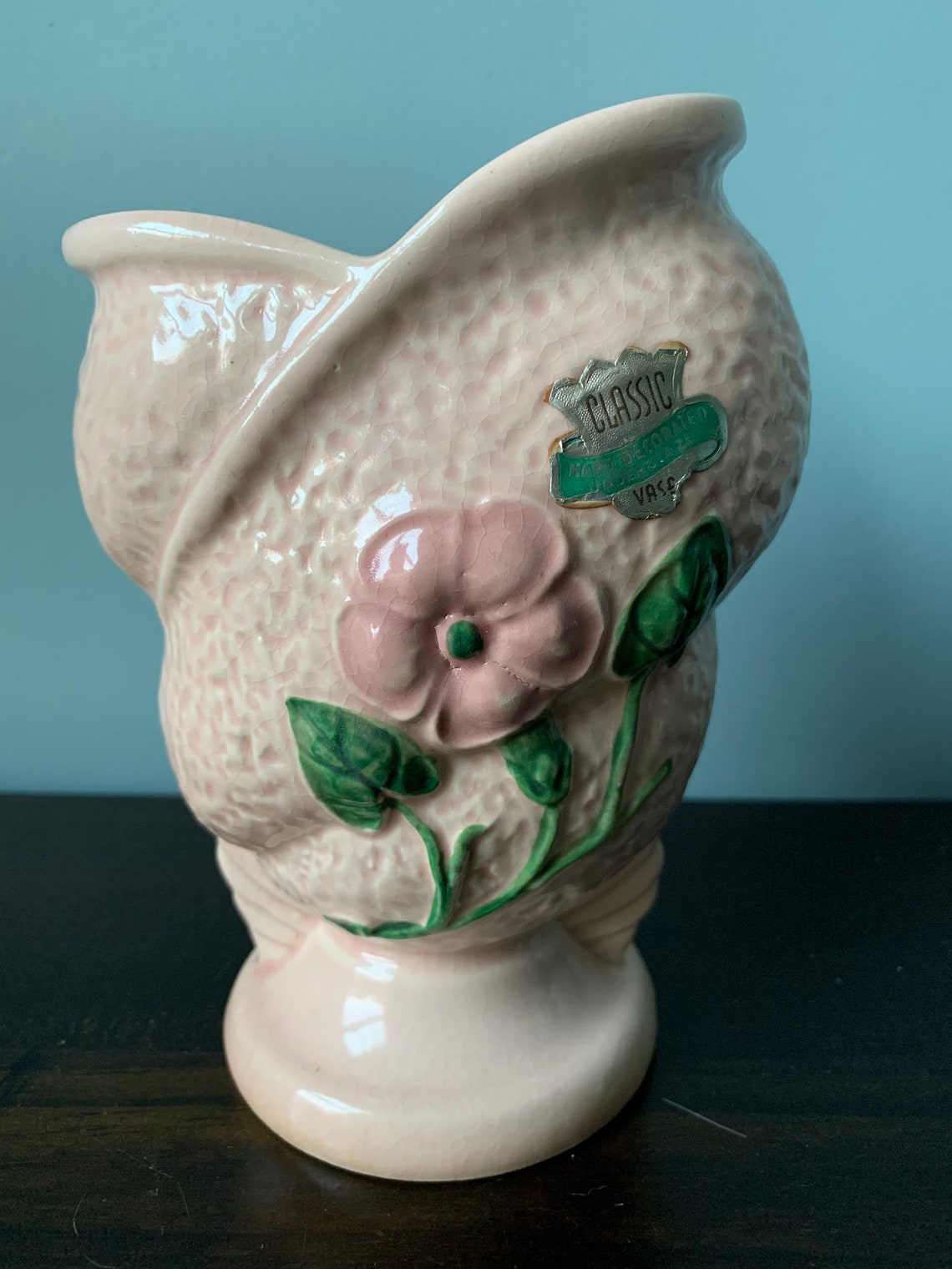Vintage Hull Pink Vase USA 5-6 Pink Flower and Vine | Etsy