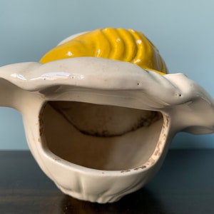 Vintage Ceramic Baby Head Planter Flower Pot Pottery Bonnet Infant Hull ...