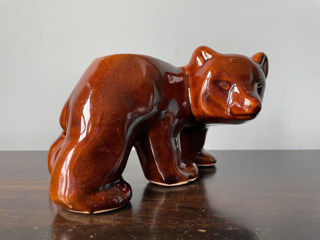 Vintage Bear Planter Pottery Ceramic Brown Bear Unmarked - Etsy