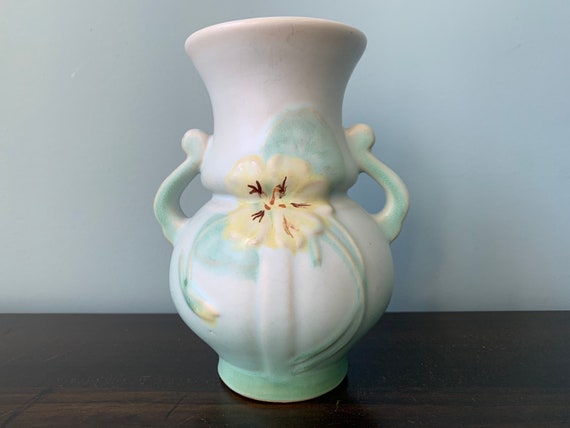 Vintage Weller Pottery Panella Nasturtium Pansy Vase Floral - Etsy