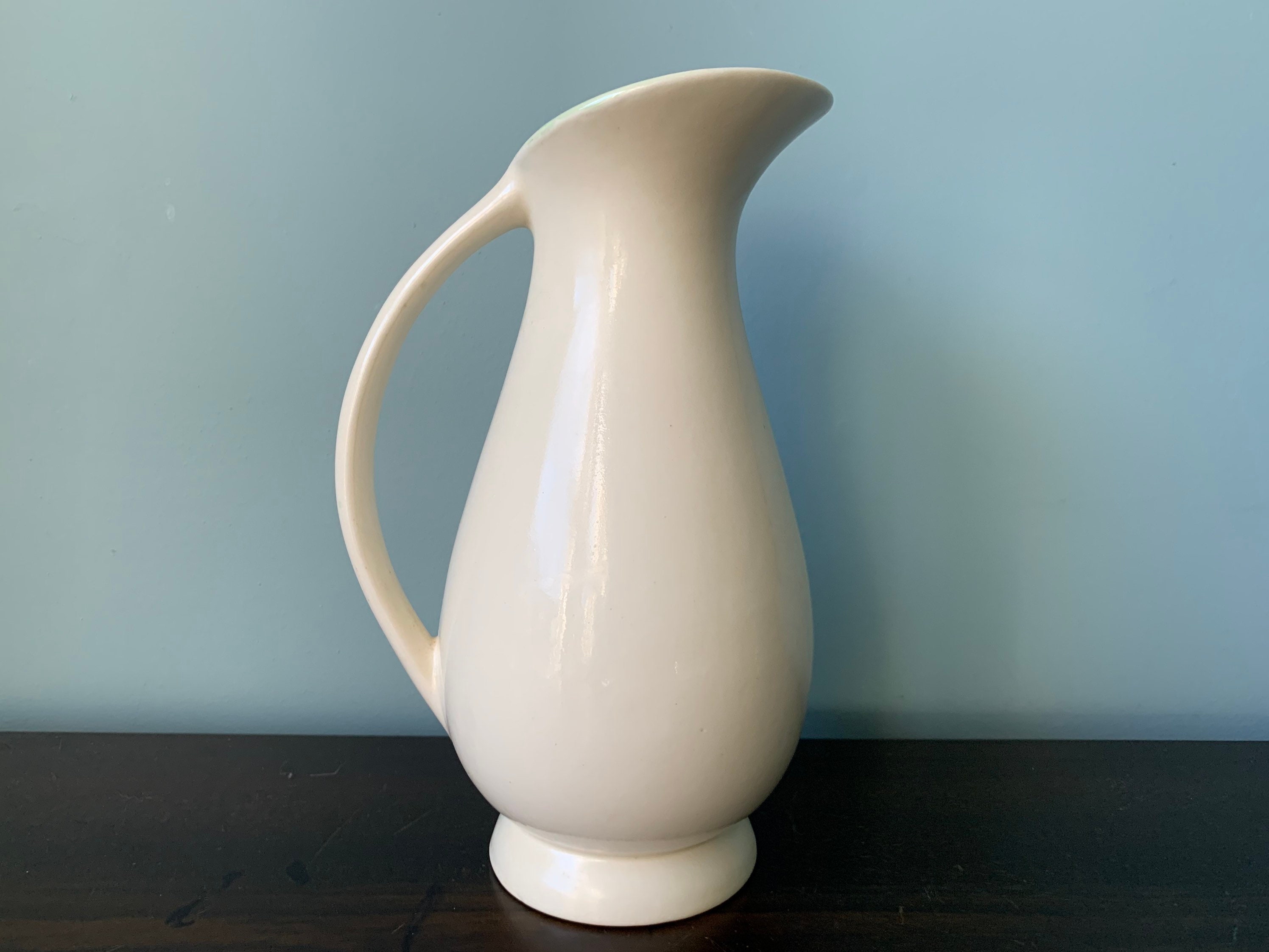 Vintage Red Wing Pottery Vase Ewer Pitcher White Handle Spout | Etsy