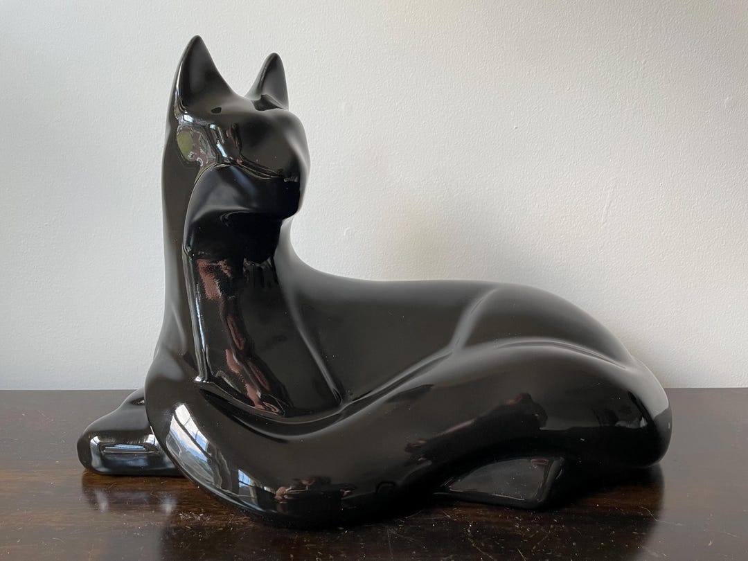 Vintage Haeger Pottery Reclining Cat Haeger Haeger Cat Large Statue ...