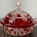 EAPG Doyle and Company Triple Triangle Ruby Stain Covered Butter Dish ...
