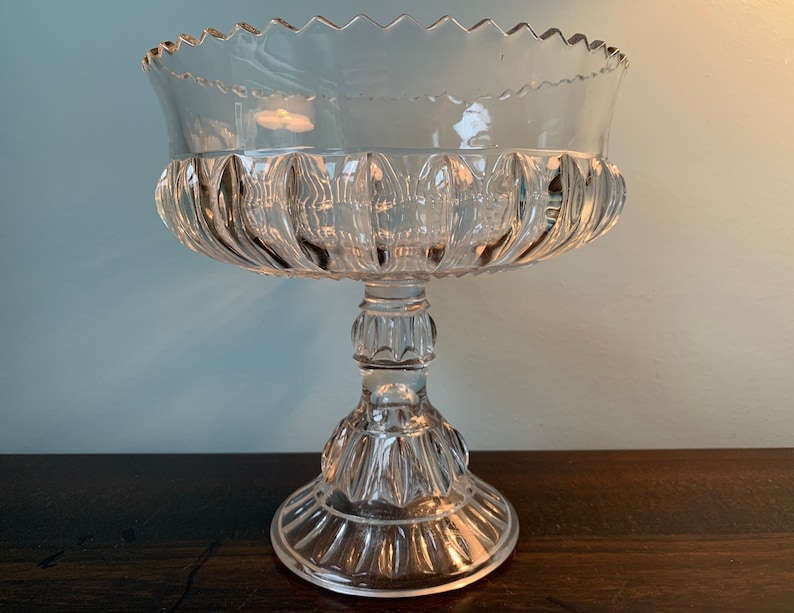 EAPG Compote Cordova by Ohare Glass Sawtooth Rim Prism | Etsy