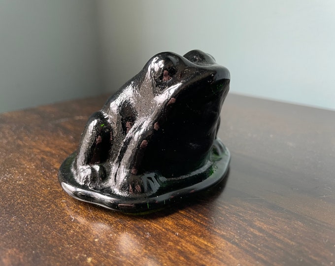Vintage Wilkerson Glass Frog Figurine Green Glass Frog Glass Toad - Etsy