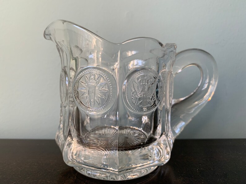 Vintage Fostoria Coin Cream Pitcher Creamer and Covered Sugar - Etsy