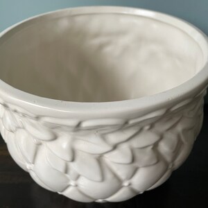 Vintage Mccoy Pottery Quilted Jardiniere Tufted Leaves Planter Flower ...