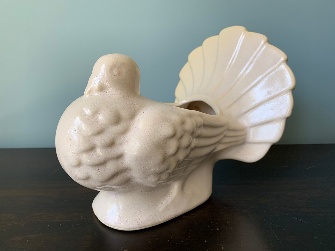 Vintage Pottery Dove Planter Pigeon Ceramic White Matte Glaze | Etsy