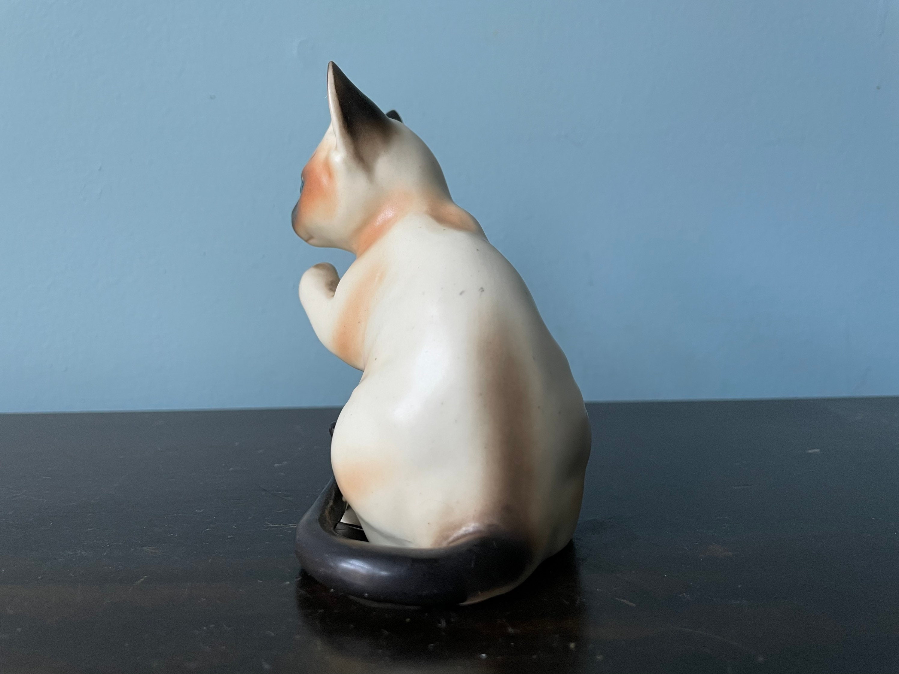 Vintage Lefton China Siamese Cat Planter Siamese Cat With Kitten ...
