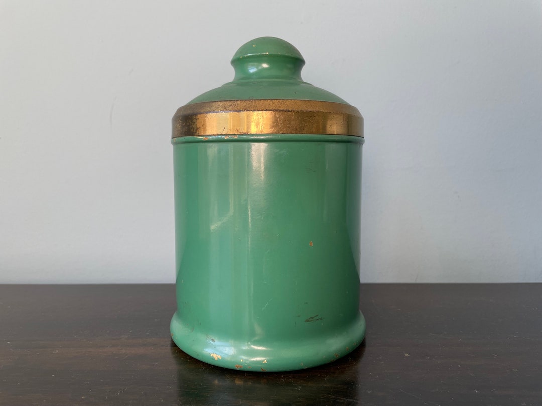 Vintage Brass Cigar Humidor Tobacco Humidor Cedar Bottom Original Paint ...