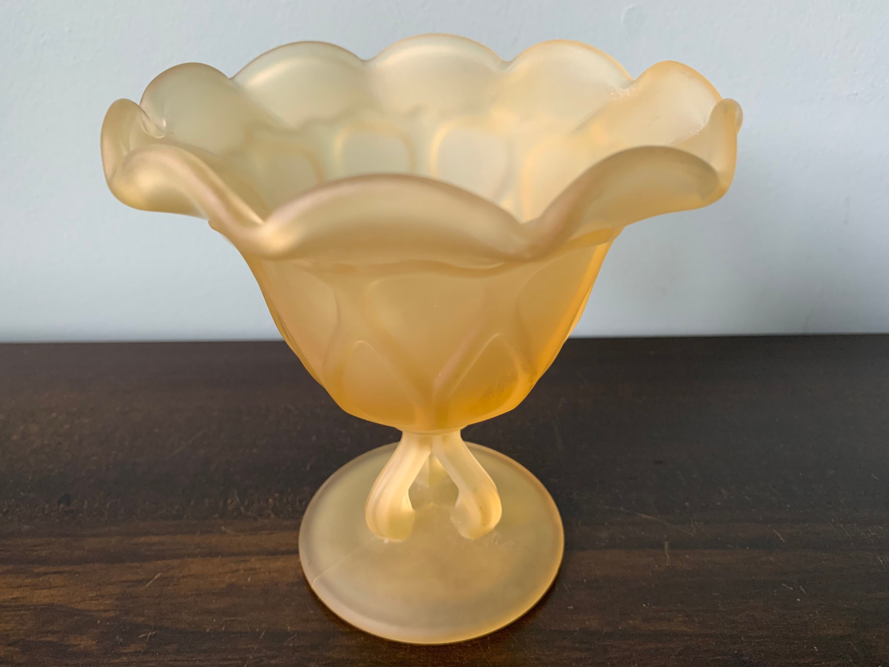 Vintage Doric by Westmoreland Glass Satin Yellow Frosted | Etsy