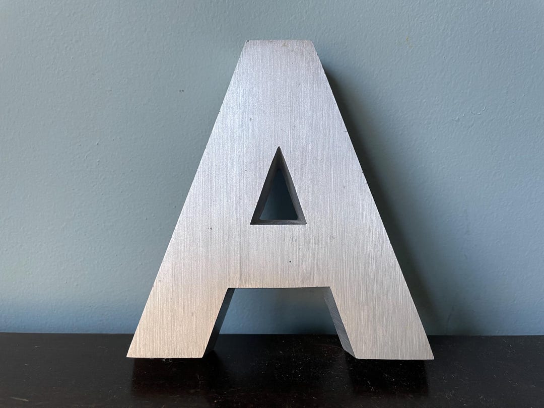 Vintage Letter A Cast Aluminum Letter A Initial Industrial Decorative ...