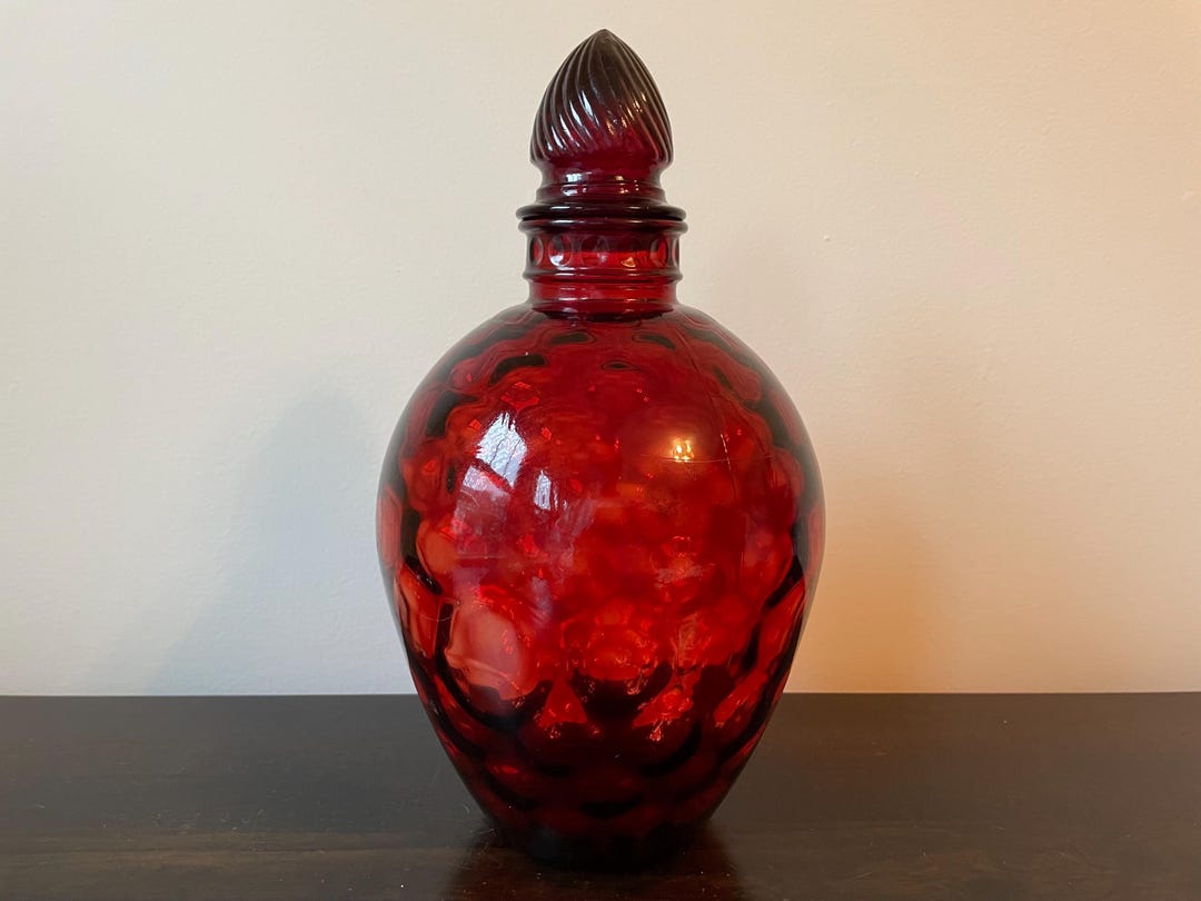 Vintage Wheaton Decanter Wheaton Glass Decanter Red Honeycomb Decanter ...