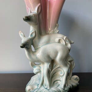 Vintage Hull Pottery Deer Vase Aqua Teal Pink Ceramic - Etsy