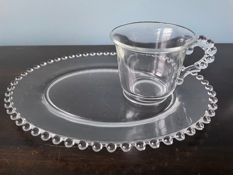 Vintage Candlewick Snack Set Imperial Candlewick Oval Snack Plate Cup ...