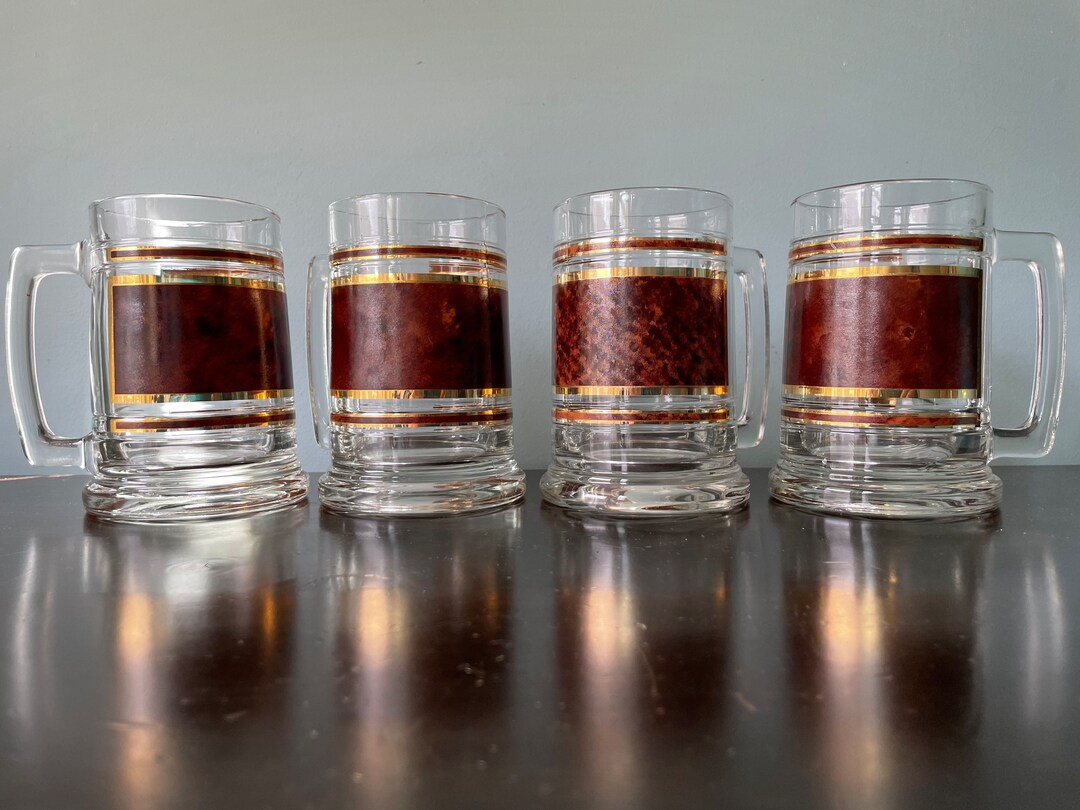 Vintage Culver Tortoise Shell 22K Gold Overlay Glass Stein Beer Stein ...