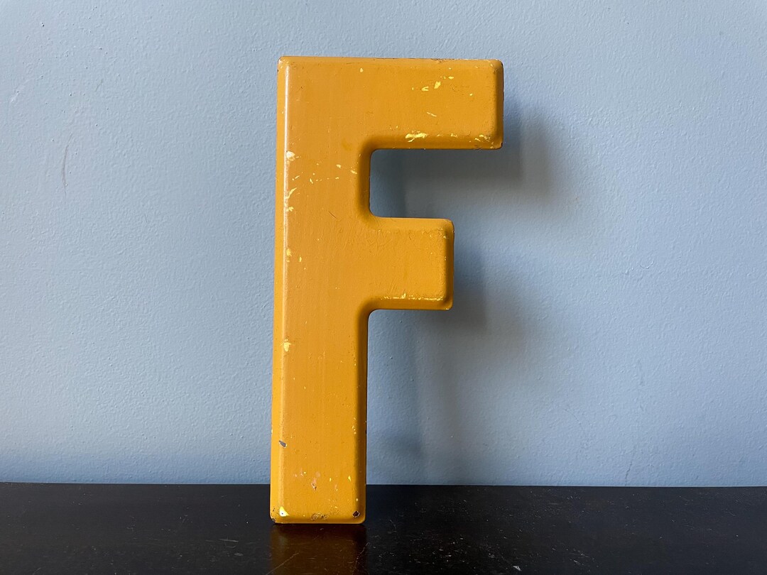 Vintage Letter F Metal Letter F Initial Industrial Decorative Clip ...