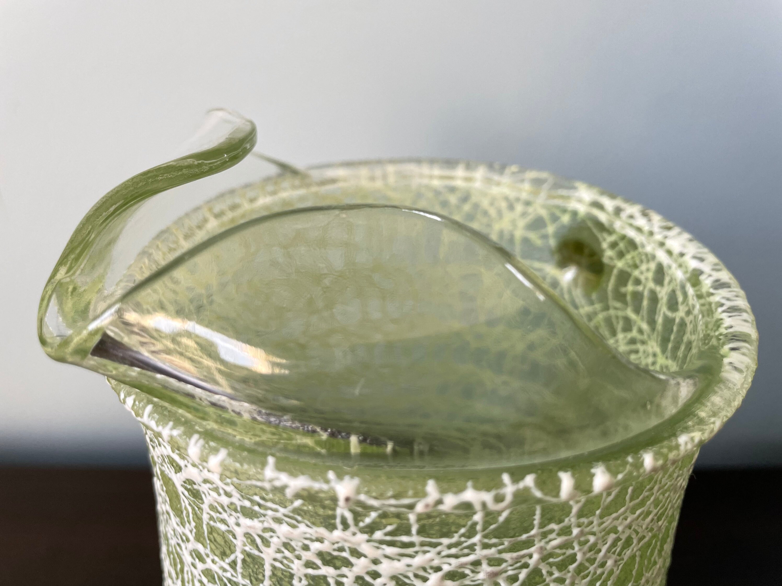 Vintage Glass Pitcher Mid Century Spaghetti String Drizzle - Etsy