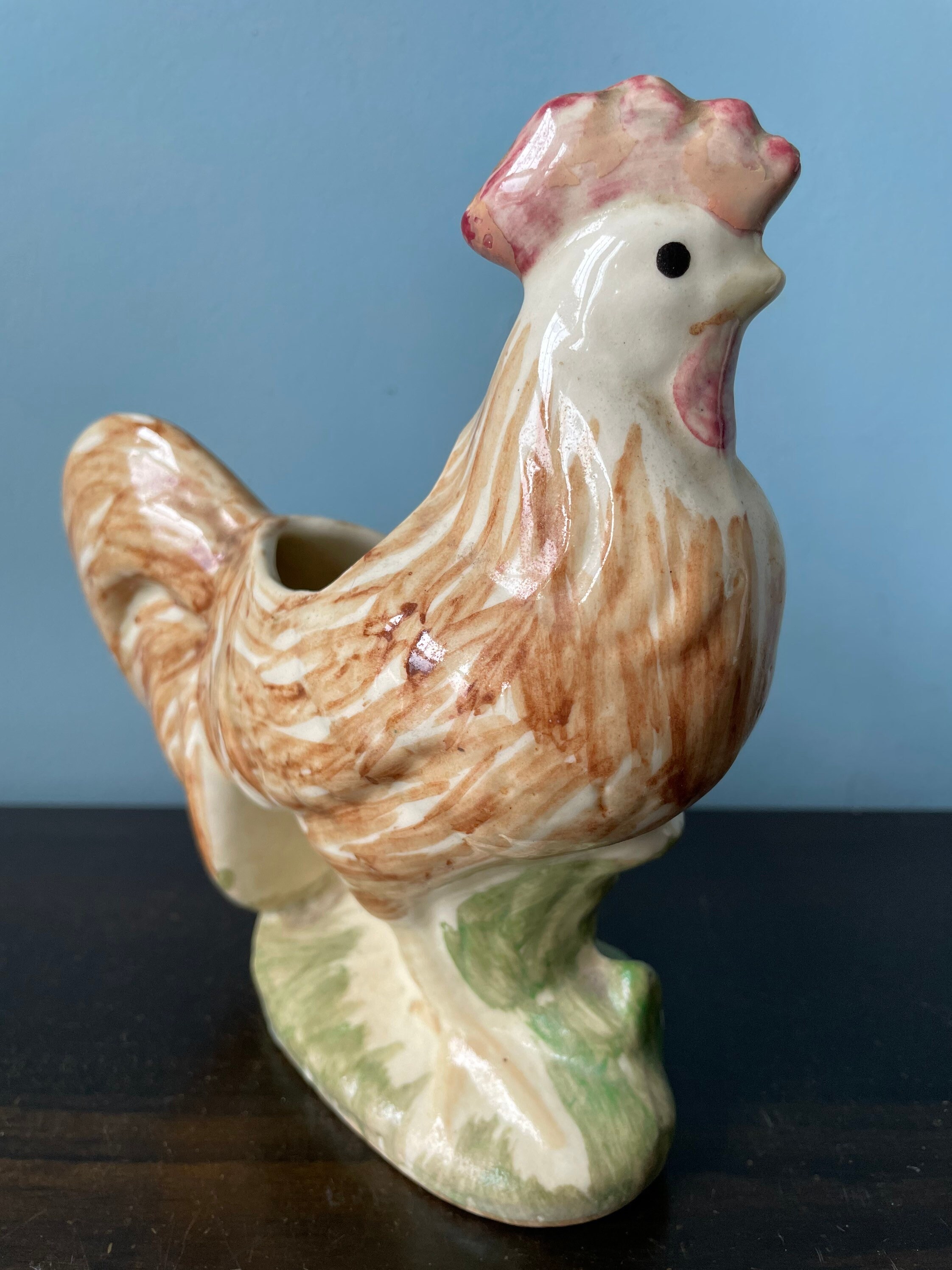 Vintage Pottery Rooster Planter Chicken Ceramic - Etsy