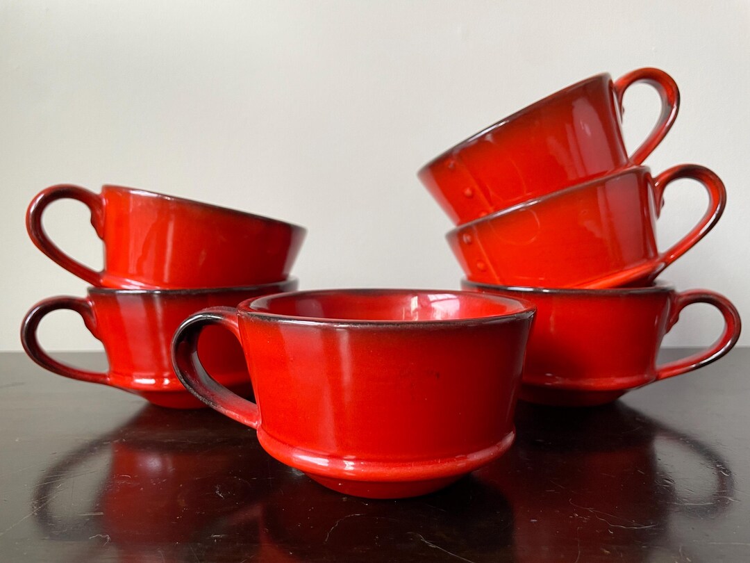 Vintage Poppy Trail Red Rooster Cup by Metlox Pottery Ceramic Mug Cups ...