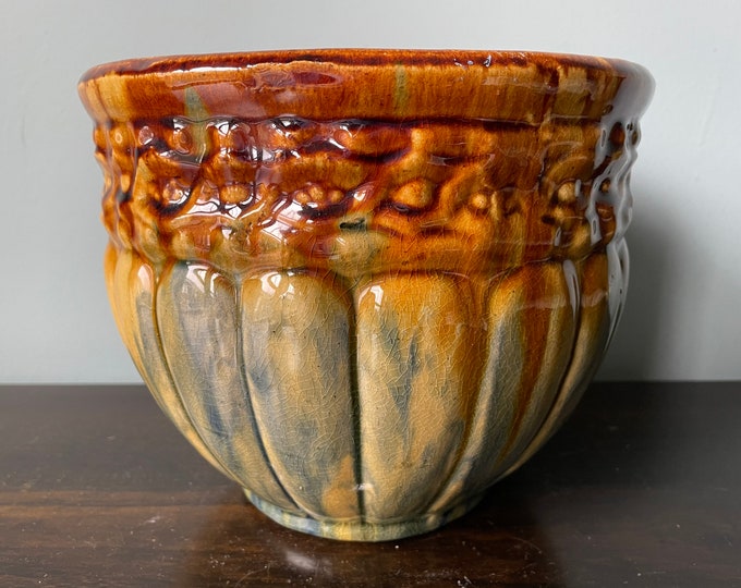 Vintage Mccoy Pottery Mccoy Jardiniere Mccoy Planter Flower Pot Brown ...