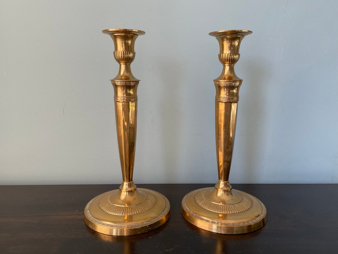 Vintage Brass Candlestick Holders Historic Natchez Foundation Replica ...
