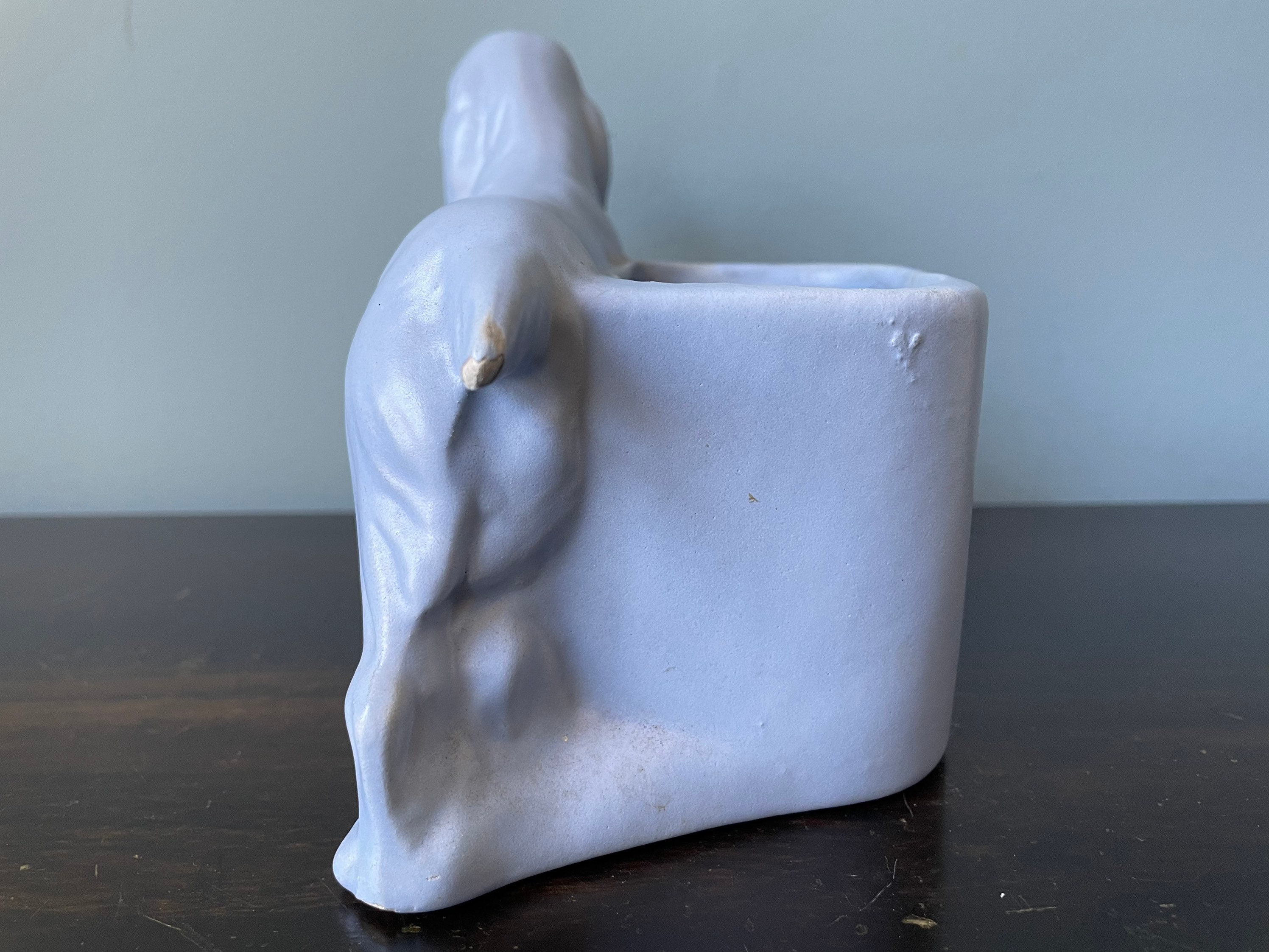 Vintage Shawnee Pottery Dog Cocker Spaniel Planter Blue - Etsy