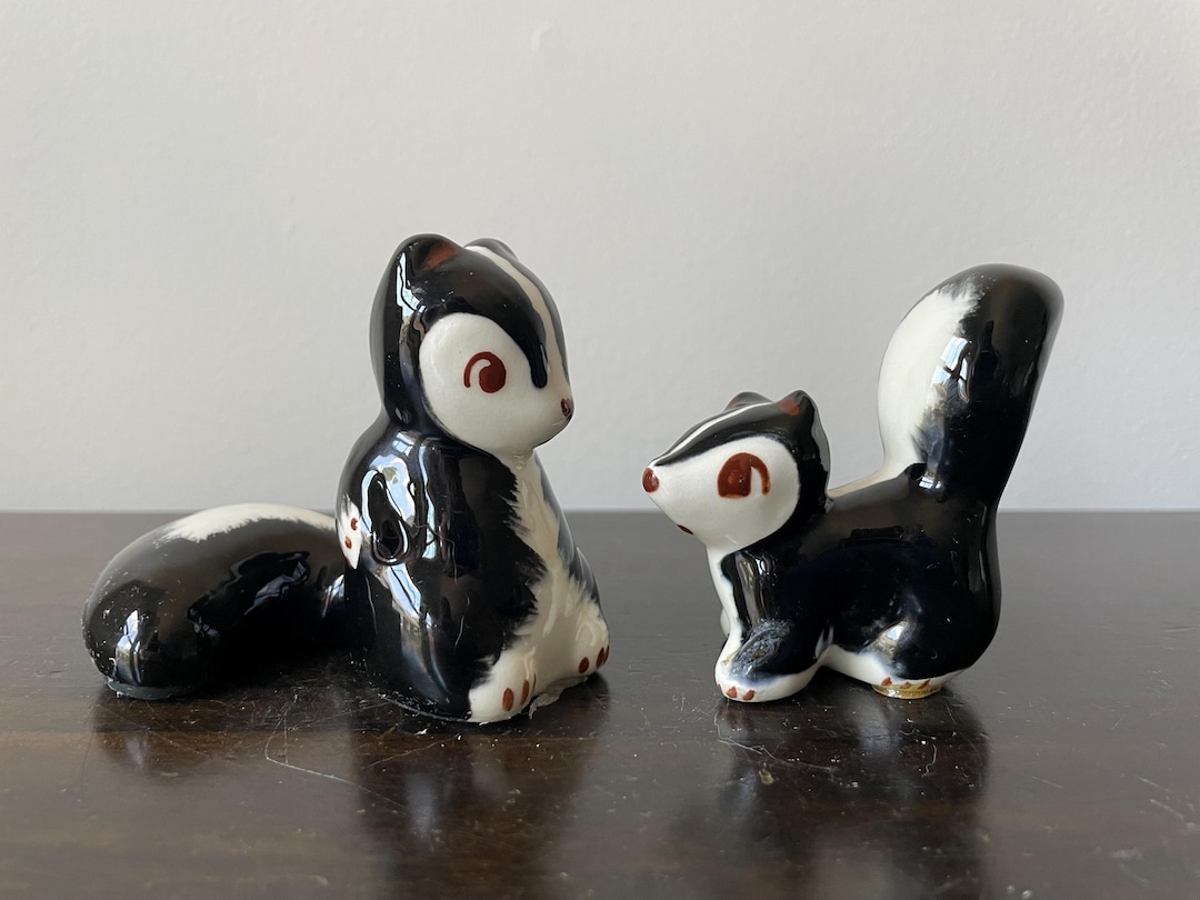Vintage Robert Simmons Skunk Figurines Pewey and Pewette Miniature ...