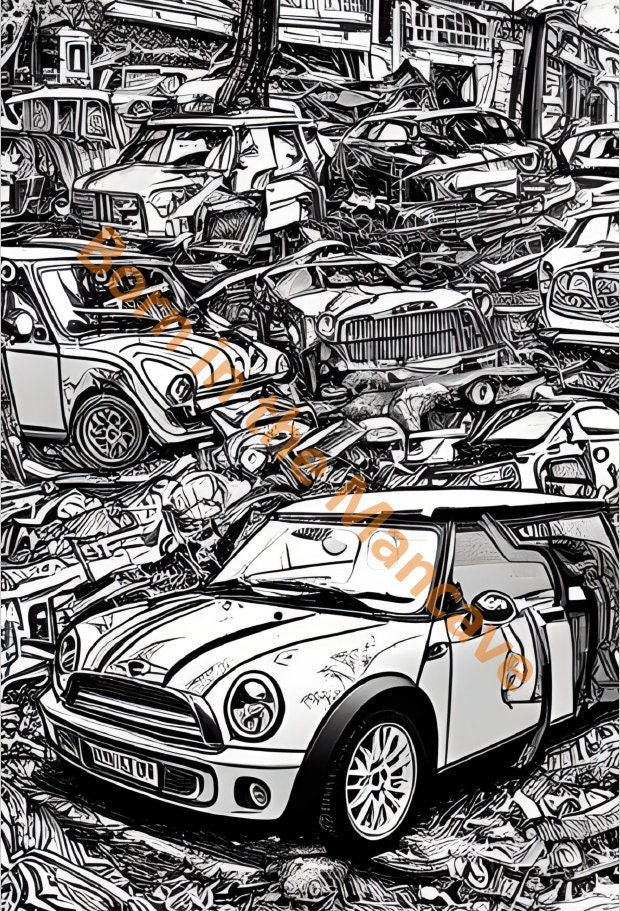 Mini Clubman John Cooper Works Colouring Book 44 Images Included Ready ...