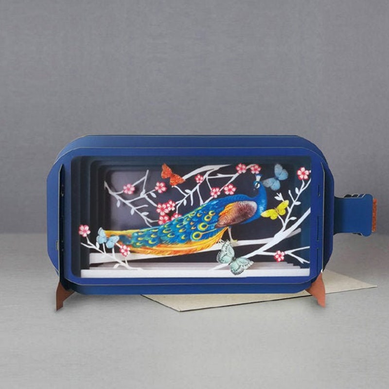 Peacock Pop up Card - Etsy