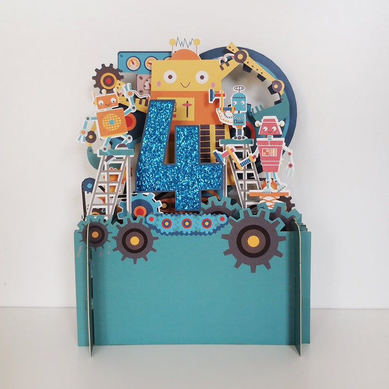 Robot Birthday Card - Etsy