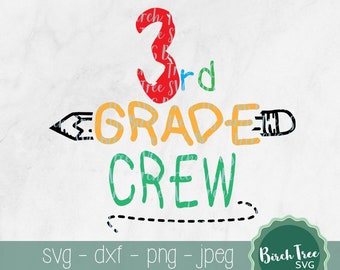 Back to School Third Grade Squad Svg Png Jpeg Dxf //cut File - Etsy