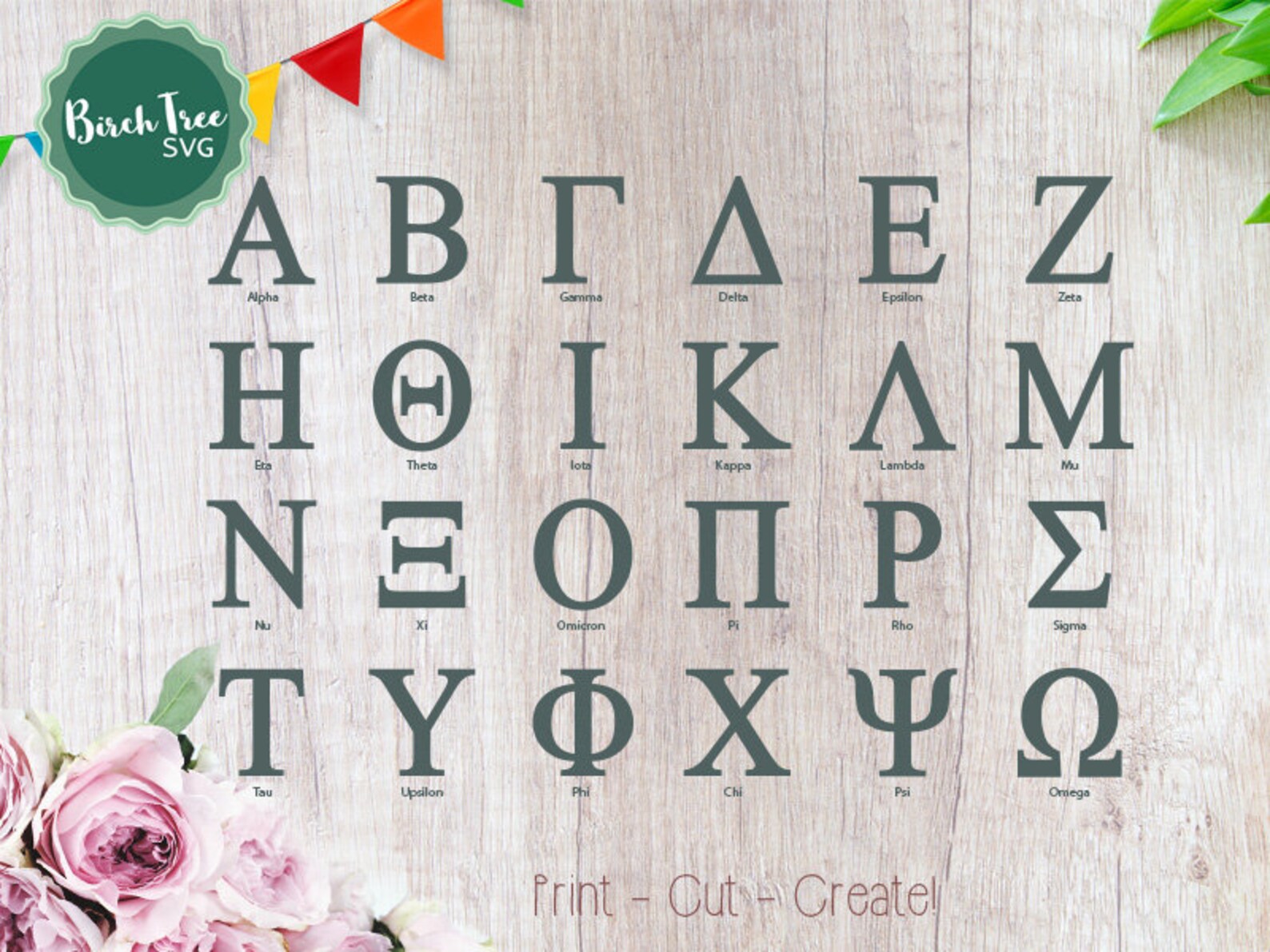 Greek Alphabet SVG Font Cutfile Greek Symbols SVG Greek | Etsy