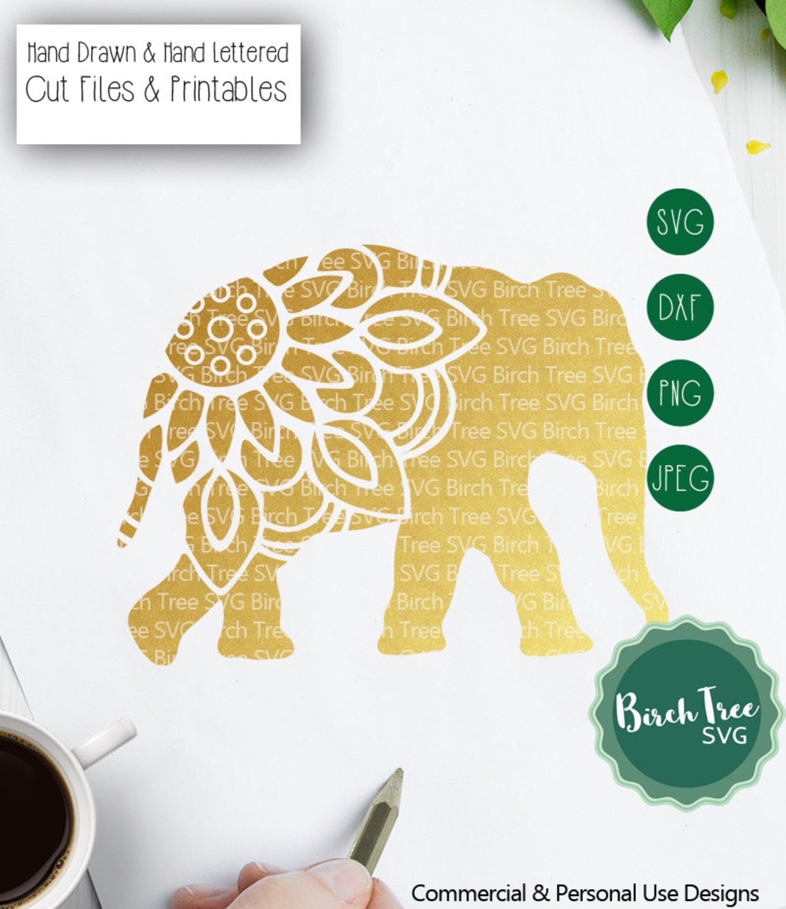 Elephant Mandala Svg Elephant Svg Cut File Mandala SVG | Etsy