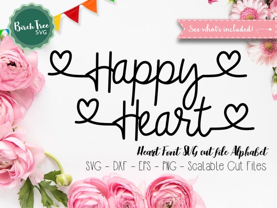 Heart Font Svg Cutfile Modern Calligraphy SVG Svg Fonts | Etsy