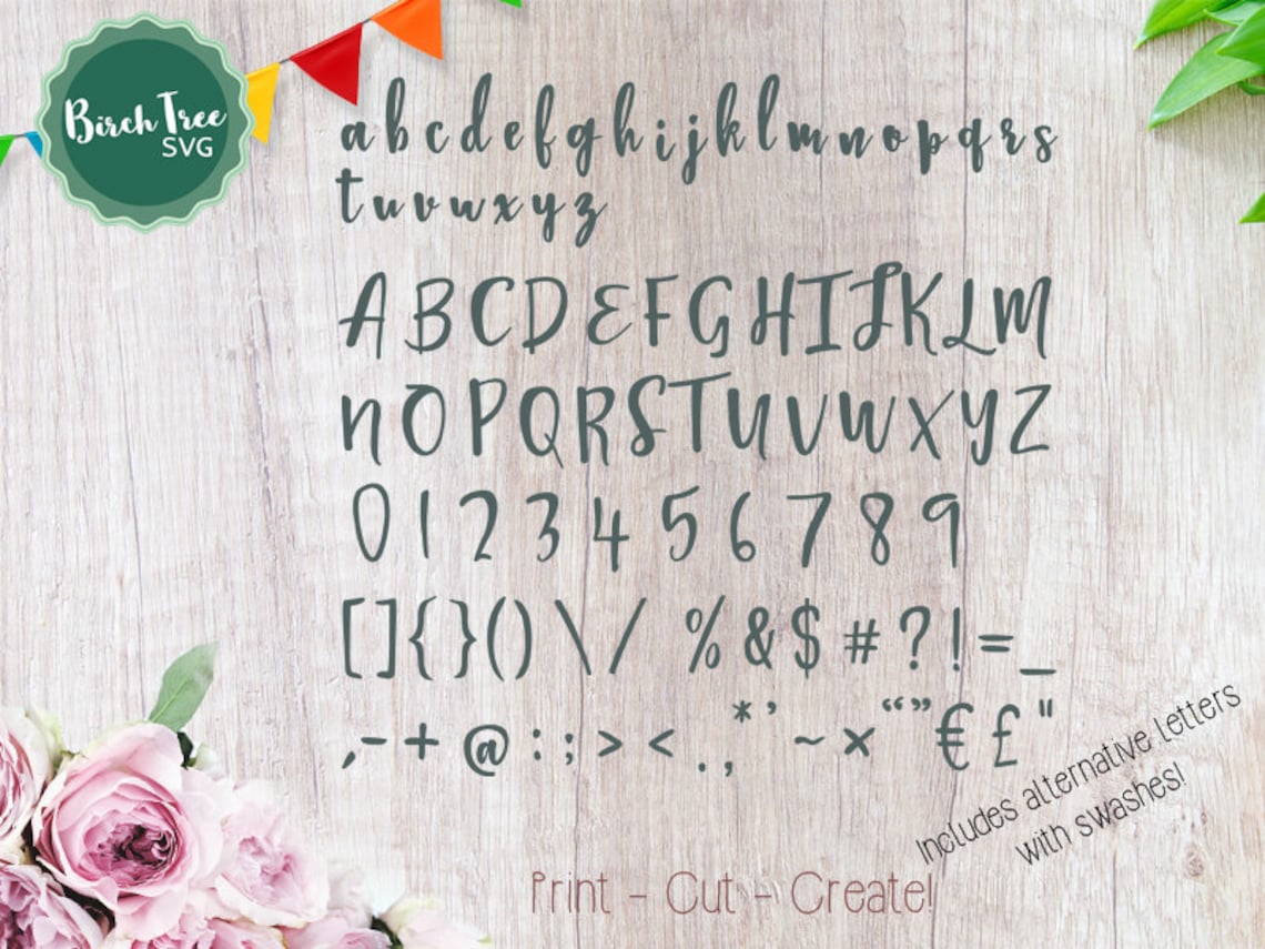 Alphabet SVG Font Cutfile Modern Calligraphy SVG Handwritten | Etsy