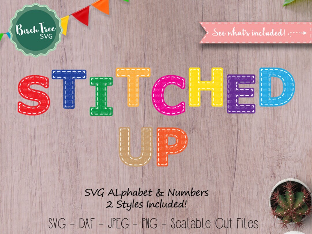 Stitched Alphabet SVG Fonts Cutfile, Stitch Cricut Font SVG, Cuttable ...