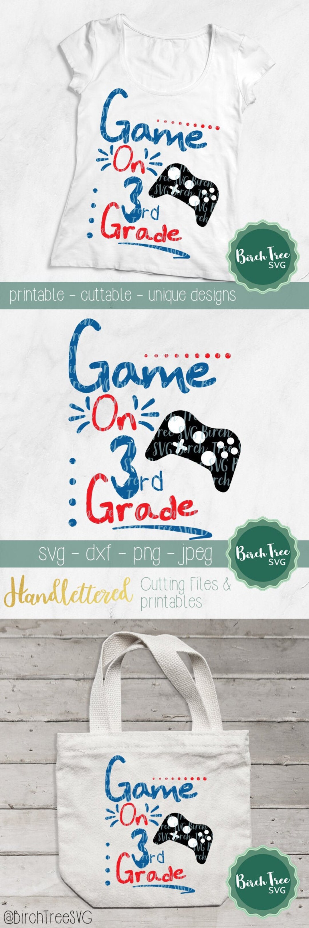 Game on Third Grade SVG, Third Grade Shirt Svg, Third Grade Teacher SVG ...