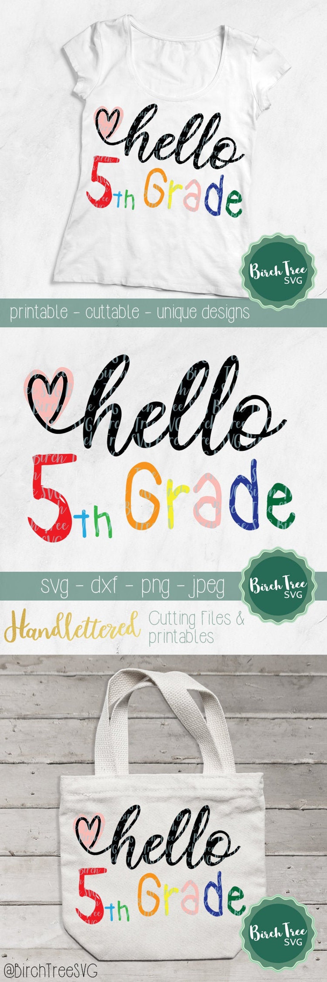 Back to School Svg, Hello 5th Grade SVG, 5th Grade Svg, Fifth Grade ...