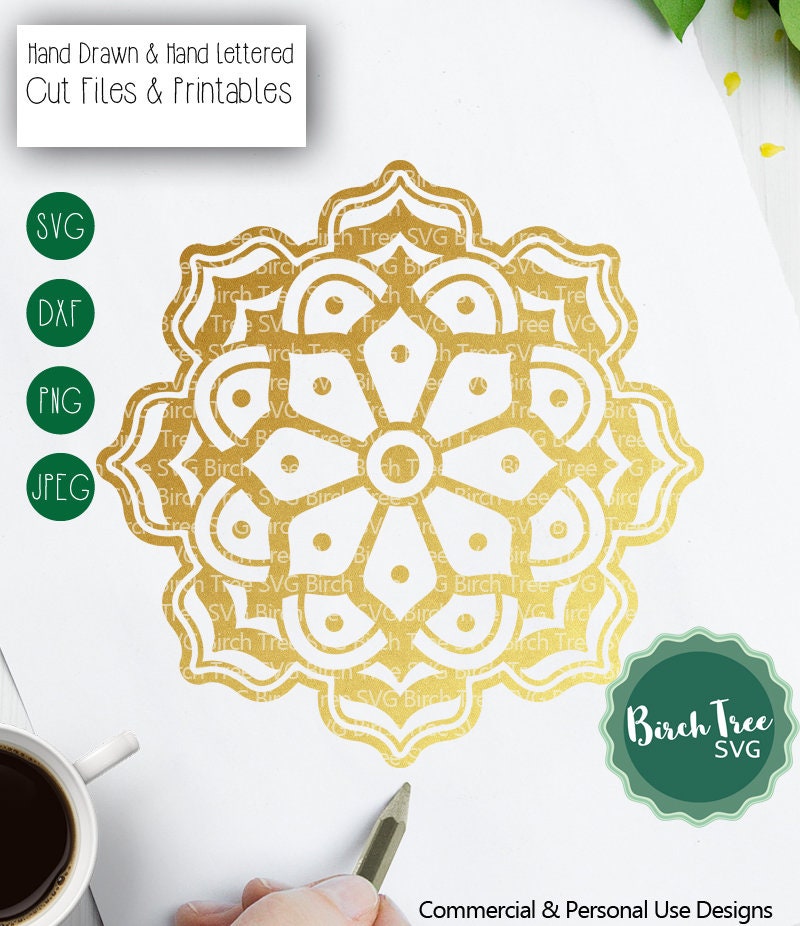 Mandala SVG Boho SVG Mandala Clipart Floral Decal Design | Etsy
