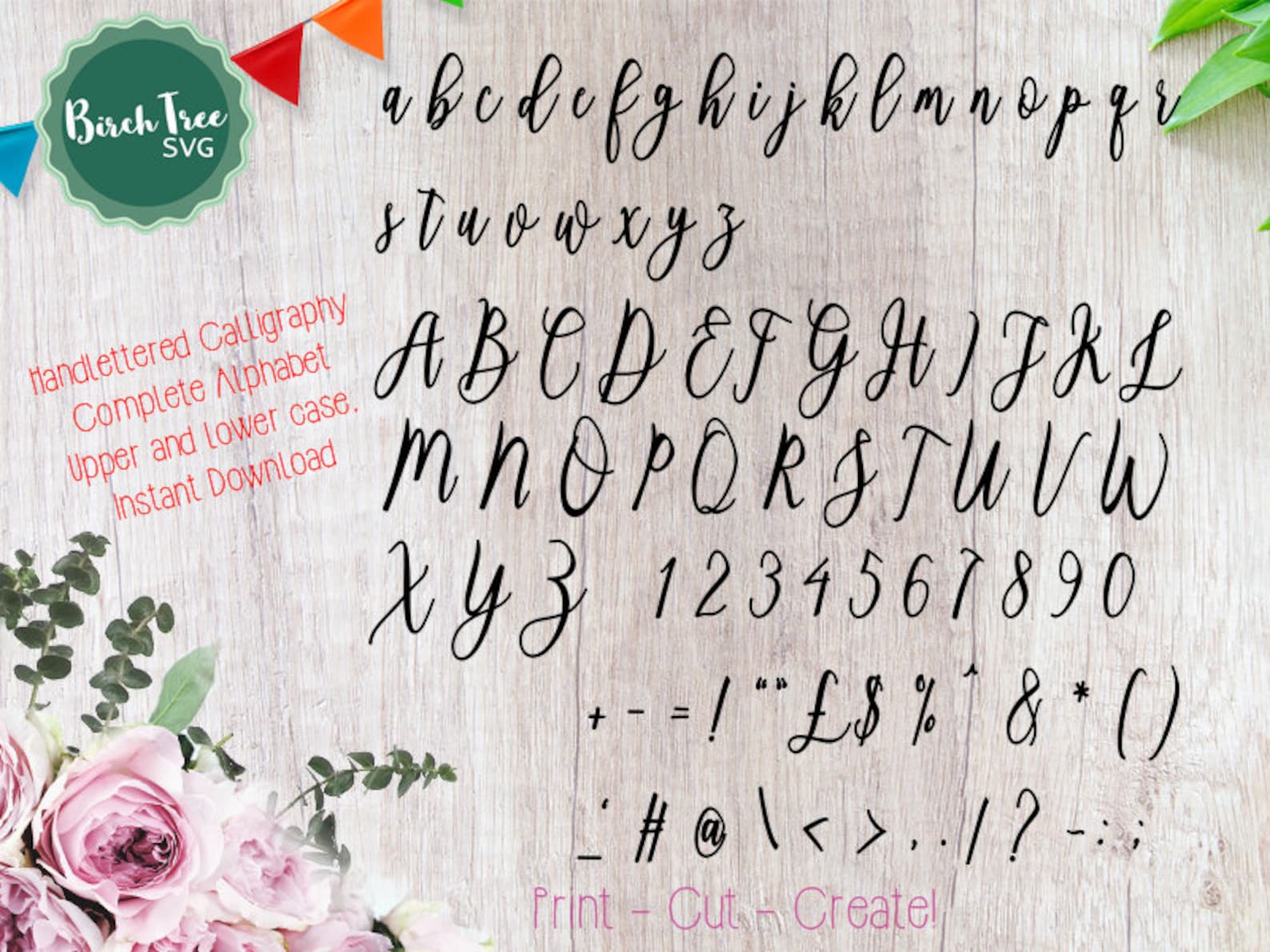 Alphabet SVG Fonts Cutfile Modern Calligraphy SVG, Handwritten Script ...