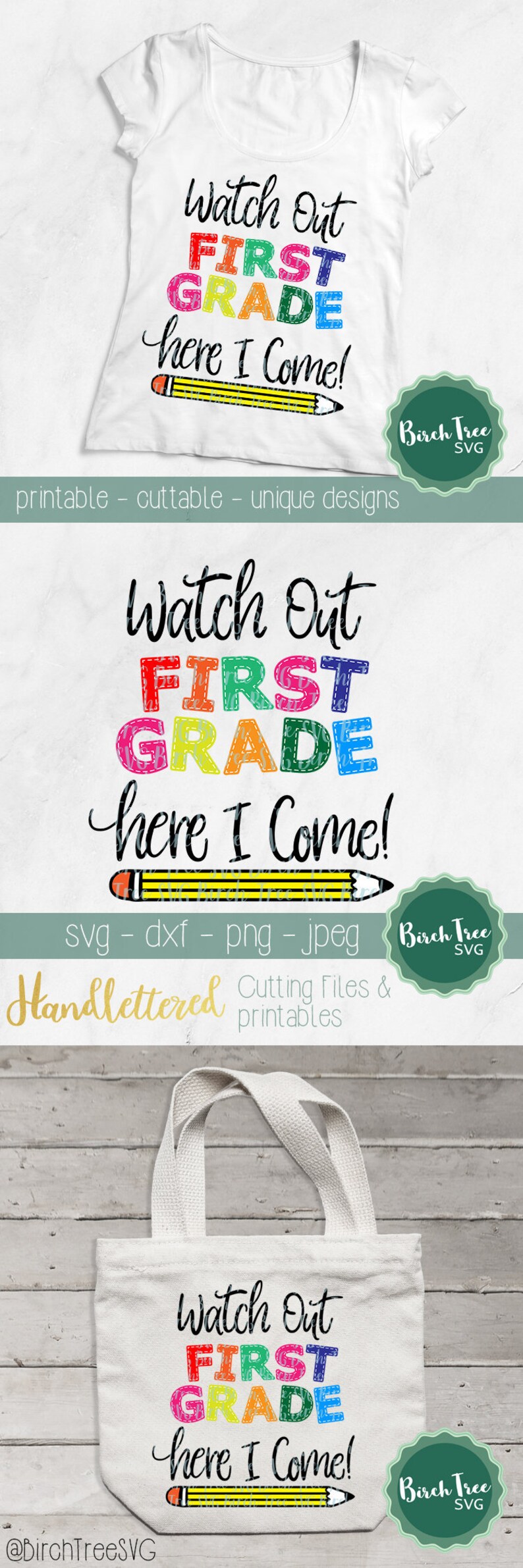 Watch Out First Grade Here I Come Svg First Grade Teacher - Etsy Singapore