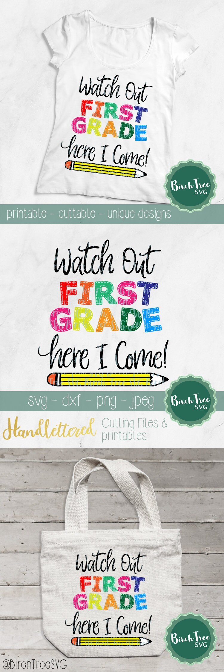 Watch Out First Grade Here I Come Svg First Grade Teacher | Etsy