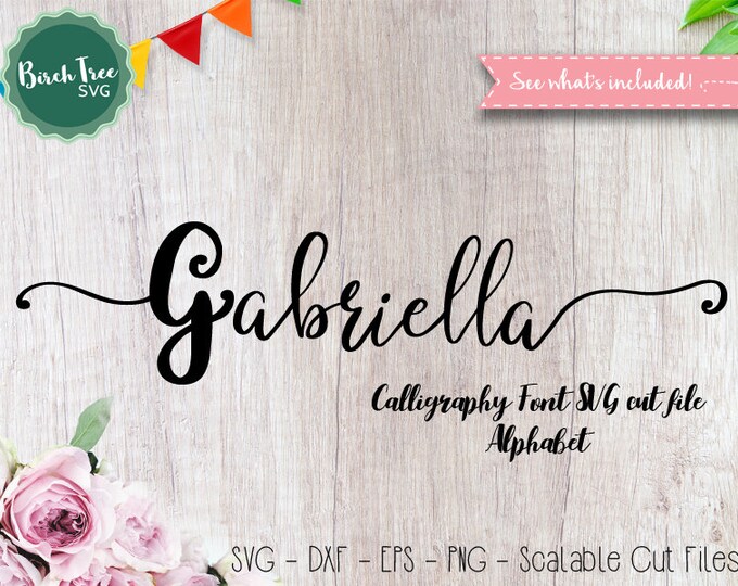 Cursive Script Alphabet Font SVG, Calligraphy Font SVG, Handwritten ...