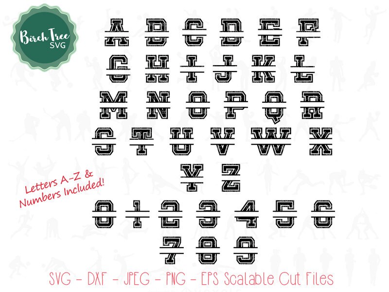 Sport Split Monogram SVG Split Monogram Sport Font Svg Cut | Etsy